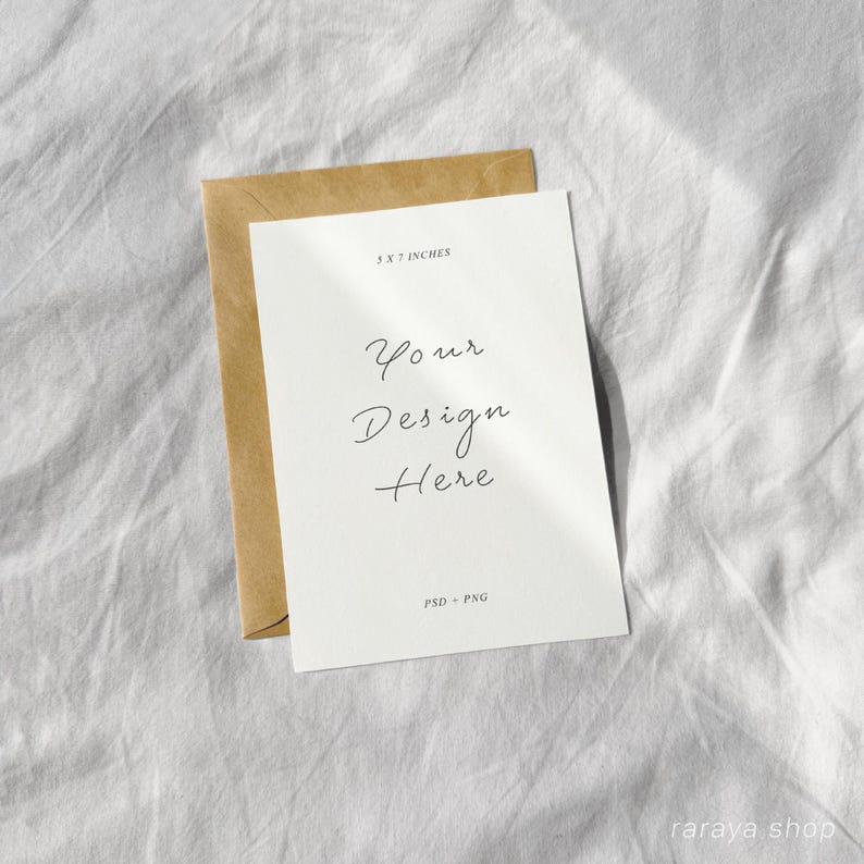 5x7 Card Mockup: Invitation & Stationery Template, Postcard Mockup (PSD ...