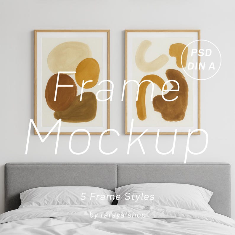Two Vertical Frame Mockup Set DIN A4 A3 A2 PSD Mat, 2 Gallery Wall Art ...