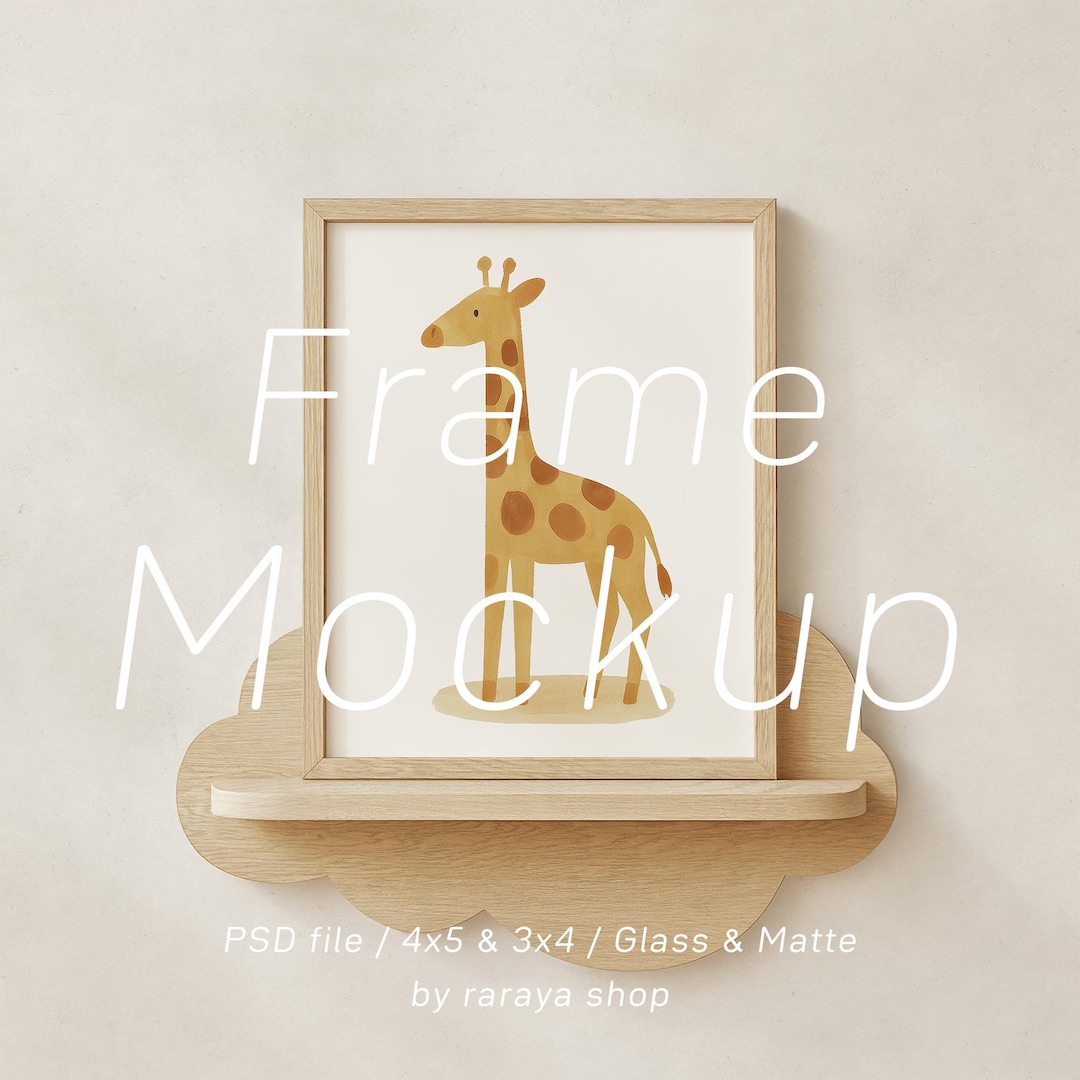 Nursery Frame Mockup: 4x5, 3x4 Ratio, Kids Wall Art, 8x10", 18x24" (PSD ...
