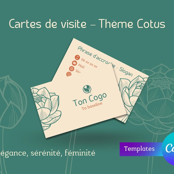 Lotus Business Card Template - Etsy