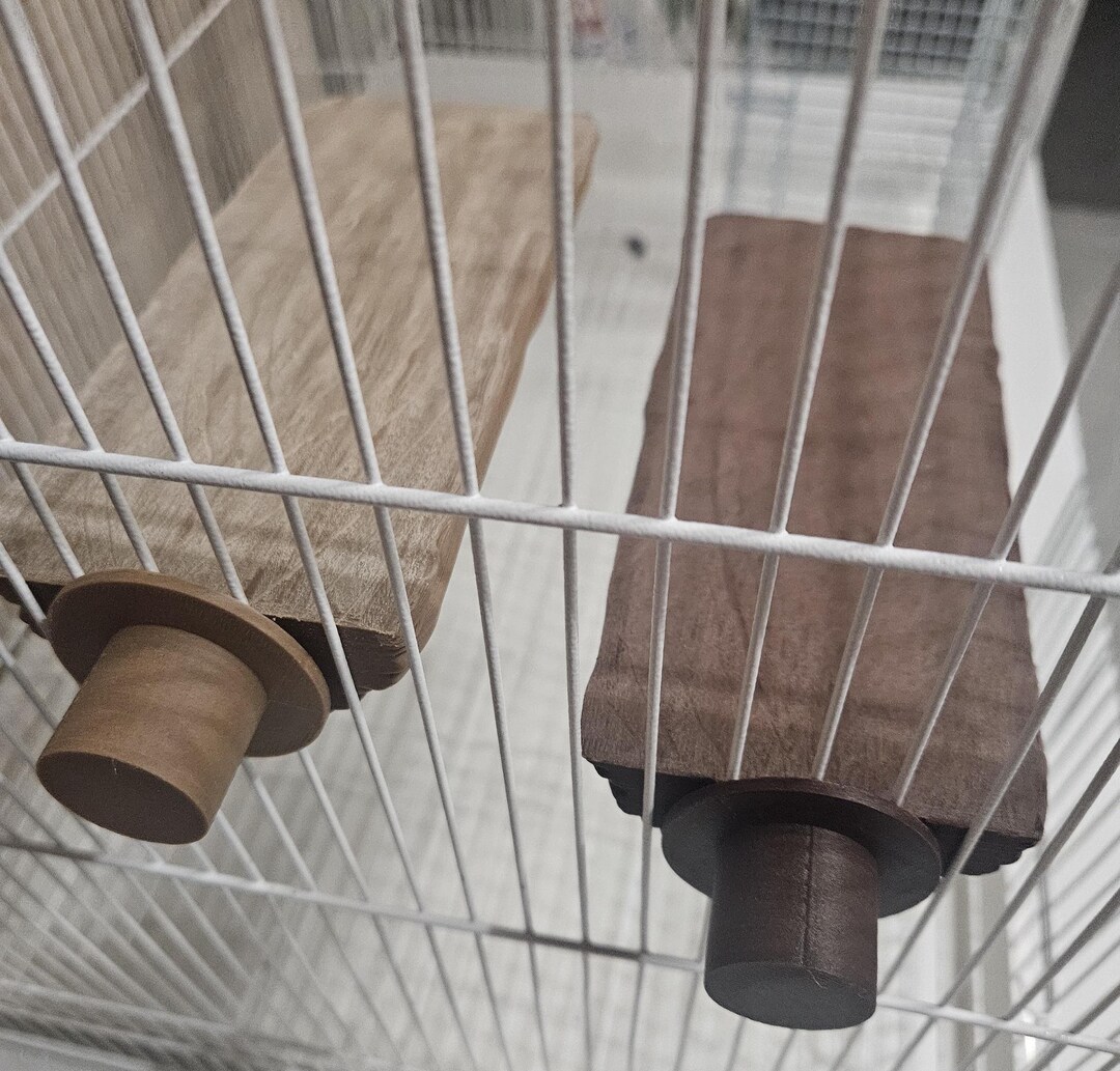 3D Printed Bird Perch Platform – Woodgrain Cage Mount, Resting Ledge - Etsy
