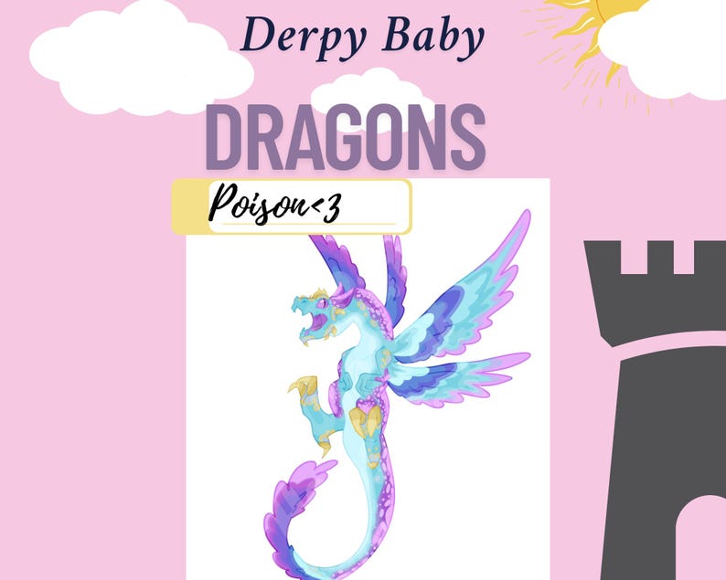 Derpy Baby Dragon Emoji, For: Twitch, Discord, PNGYT, Vtuber - Etsy