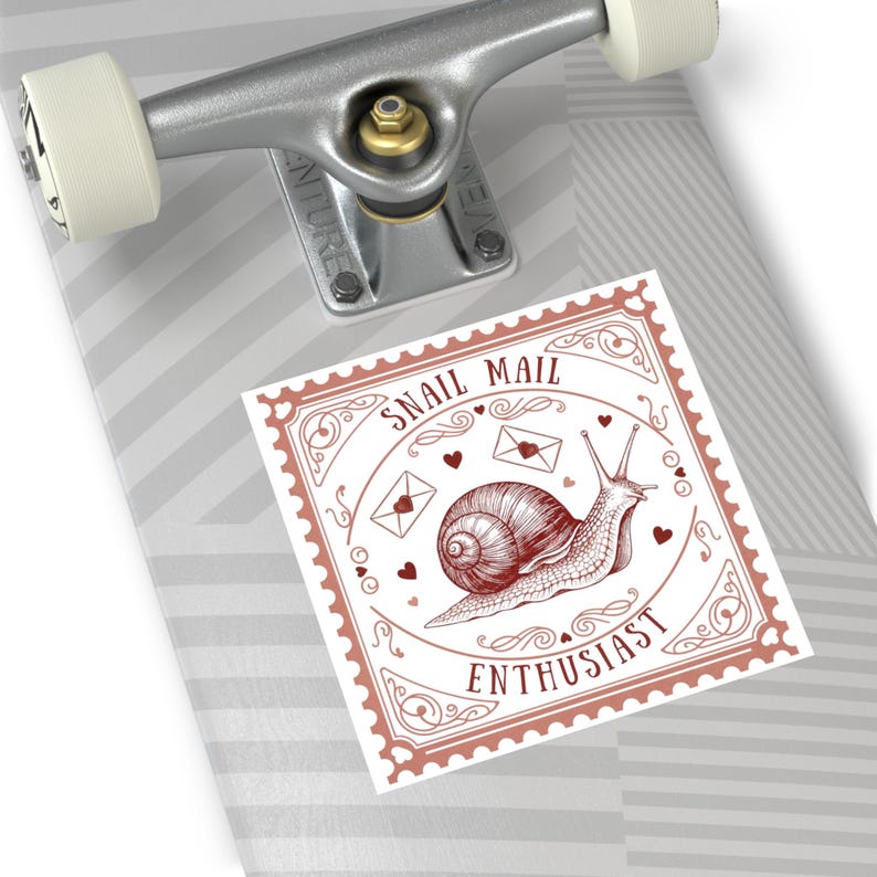 Snail Mail Enthusiast Square Vinyl Sticker | Love Letter Vintage Style ...