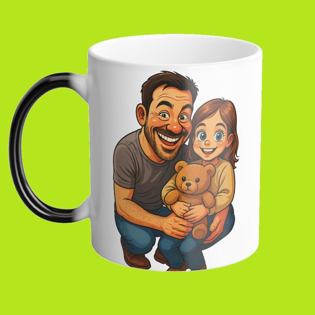 Magic Photo Mug With Custom Cartoon - Personalized Heat Reveal Family ...