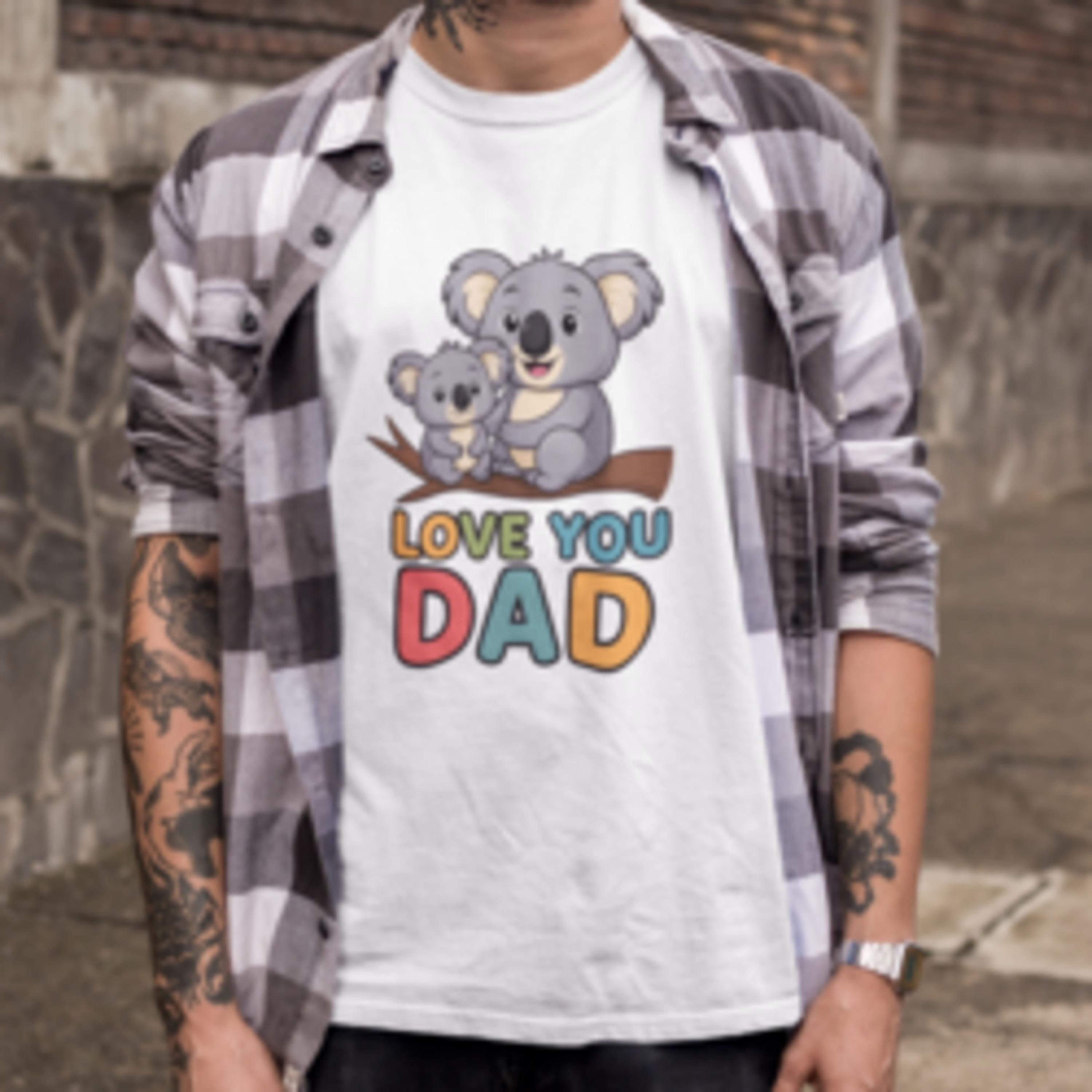 Love You Dad Koala Bear Cartoon Digital Download for Fathers Day Shirts ...
