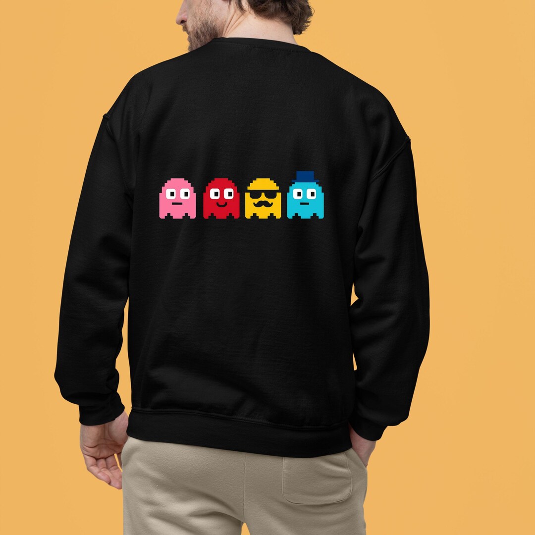 Pacman Pixel Arcade Gamer: Retro 80s Vintage Sweatshirt — Ghost Nerdy ...