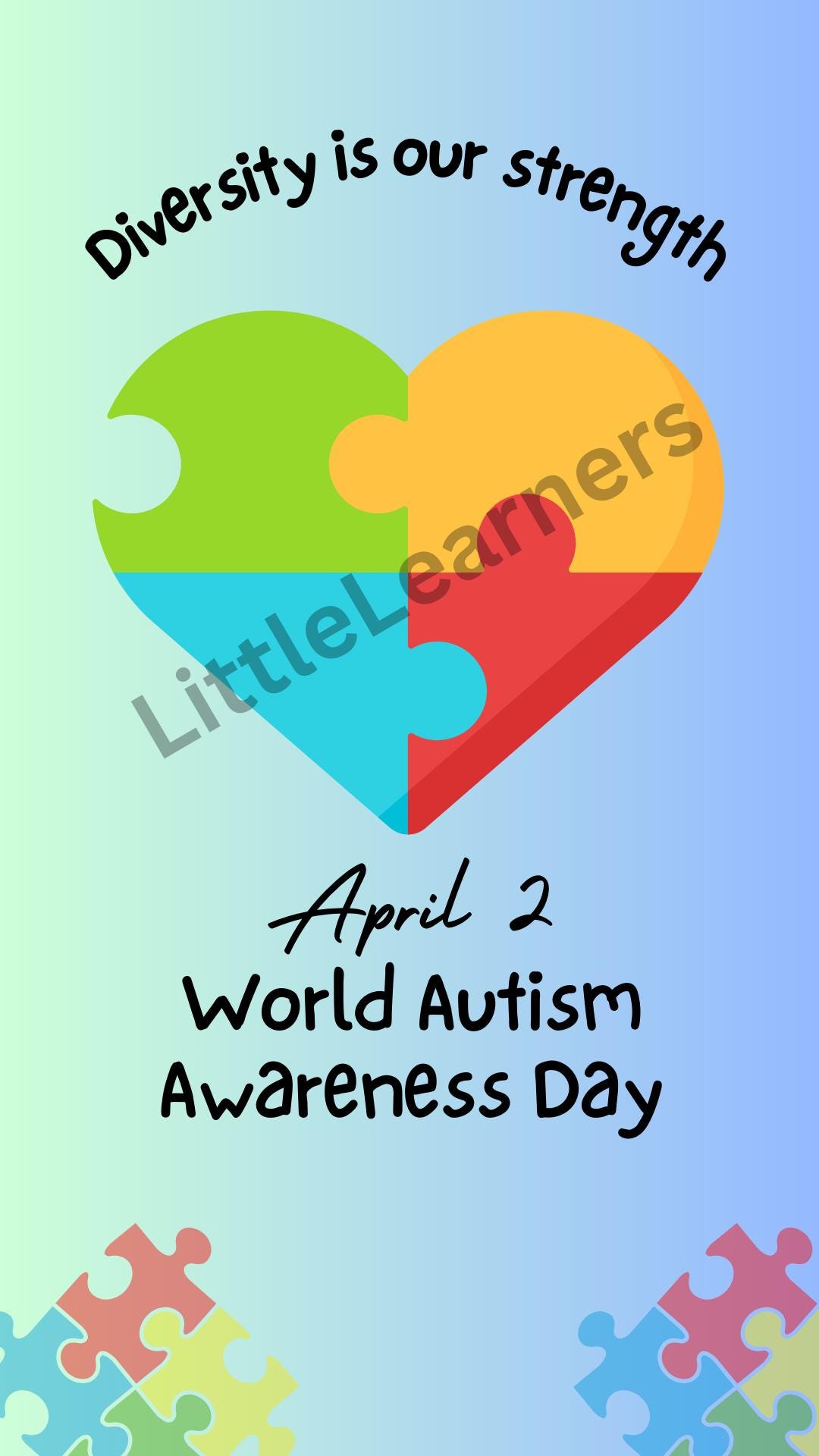 Happy World Autism Day Digital Poster - Etsy