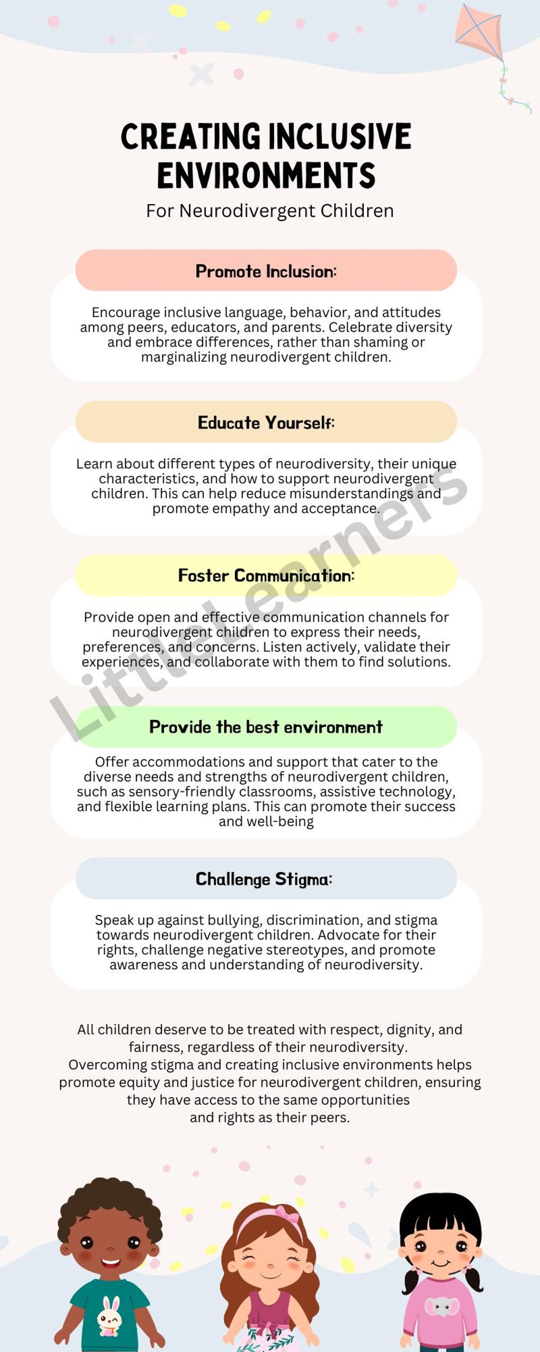 Creating Inclusive Environments Infographic for Learning Center or ...