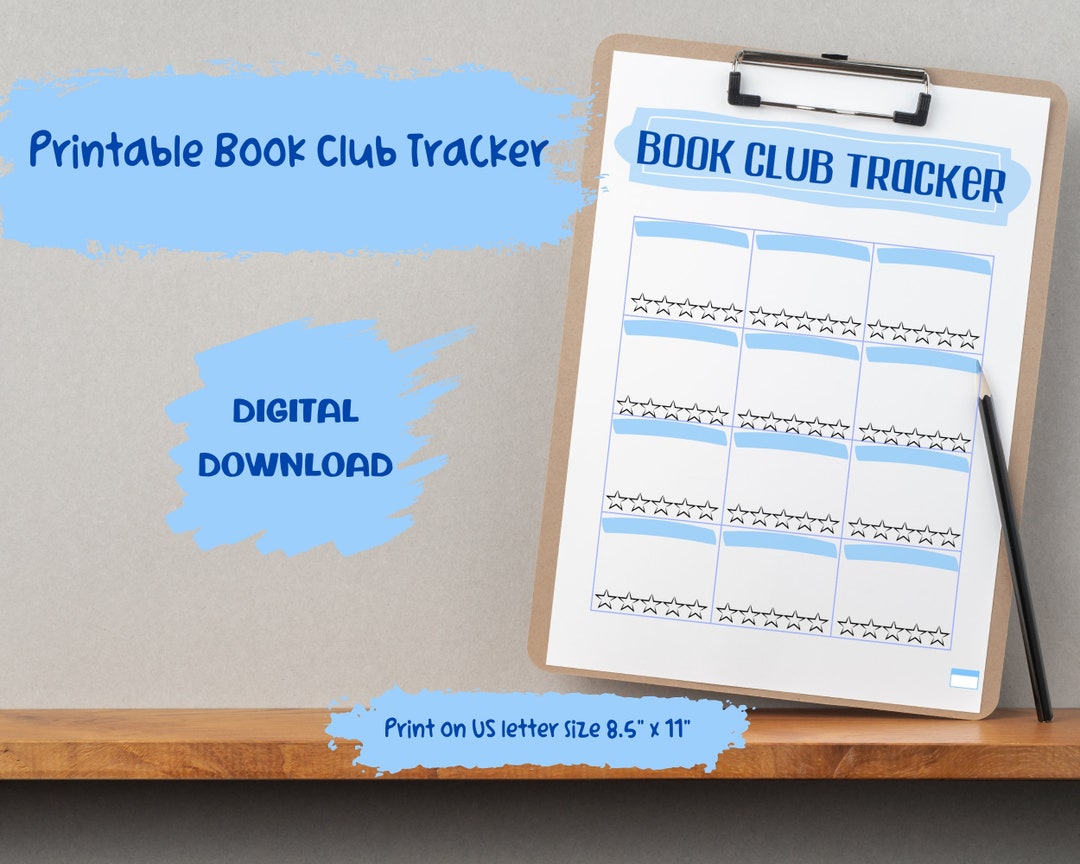 Printable Book Club Tracker | Digital Download | Book Club List | Book ...