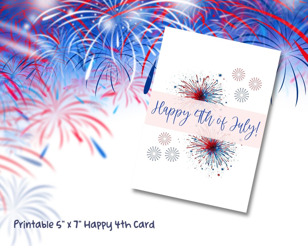 4th of July Printable Card Digital Download Independence Day - Etsy