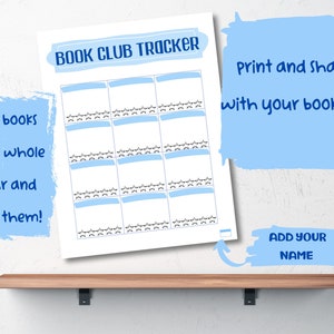 Printable Book Club Tracker | Digital Download | Book Club List | Book ...
