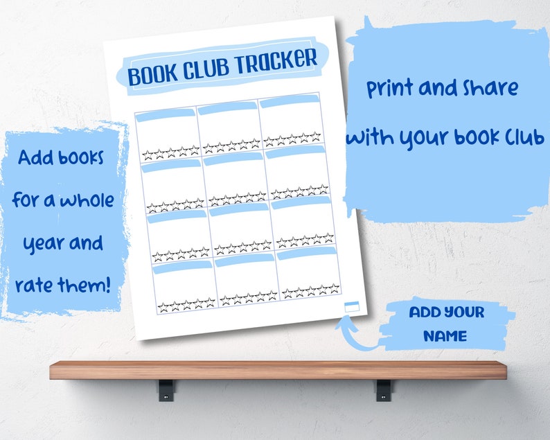 Printable Book Club Tracker Digital Download Book Club List Book ...