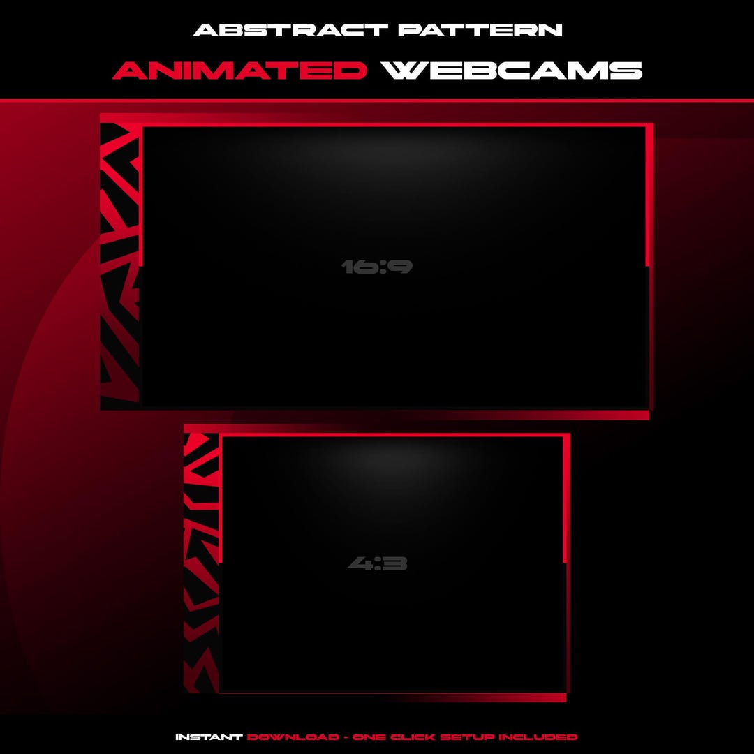 Animated Red Abstract Pattern Webcam for Twitch Streaming Package Kick ...