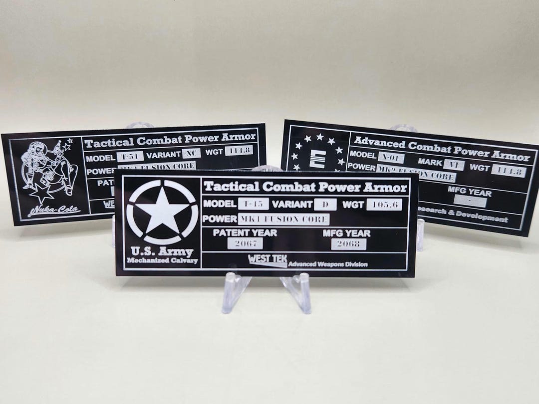 Fallout Power Armor Display Plaques | Acrylic - Etsy
