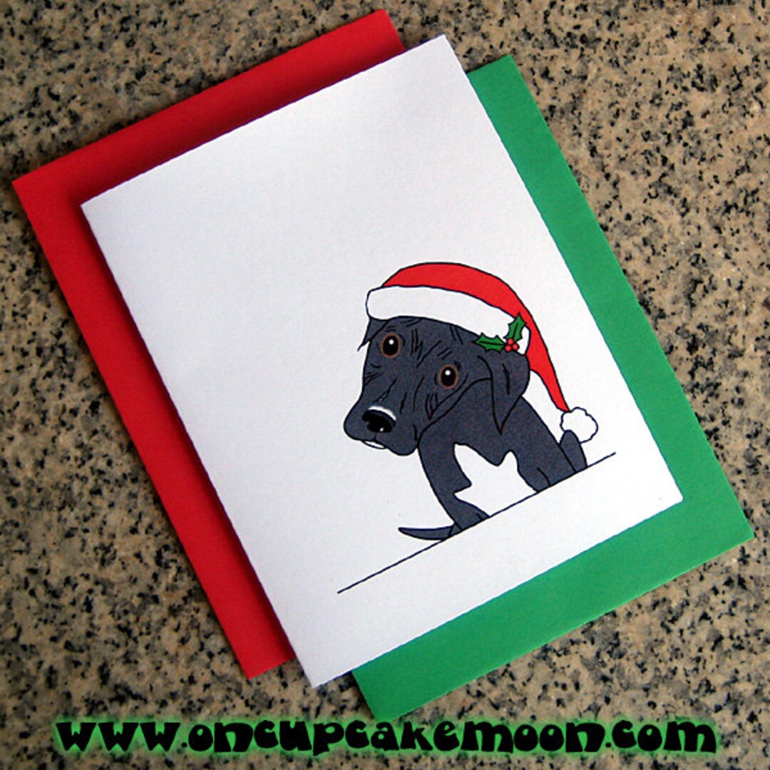 Pit Bull Puppy Dog Holiday Christmas Cards blank or Custom Printed ...