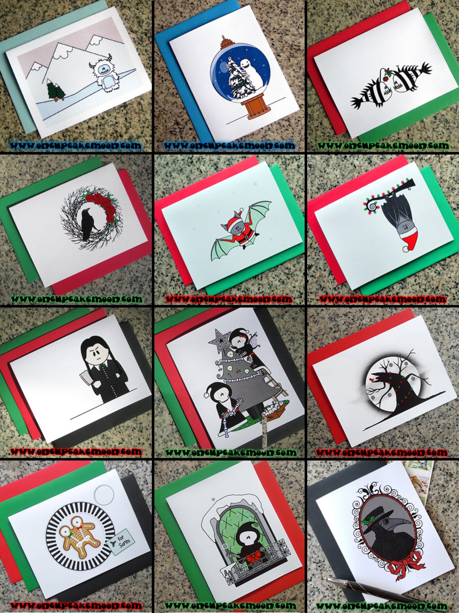 Choose Your Set of 10 Alternative Goth Holiday Pagan Dark Christmas ...