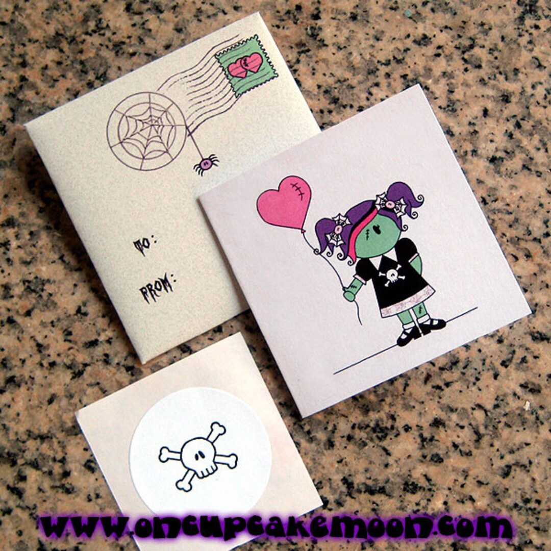 Zombie Girl Custom Personalized Mini Cards, Envelopes and Seals With ...