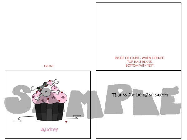 Cute Grim Reaper Girl Death Thank You Notes / Valentines / Note Cards ...