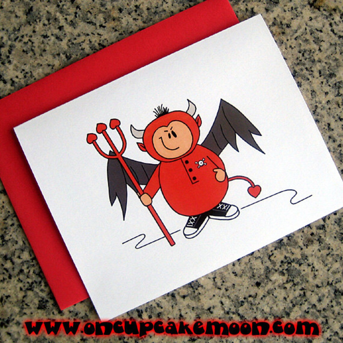 Little Devil Feeling Naughty Notecards / Thank You Notes / - Etsy