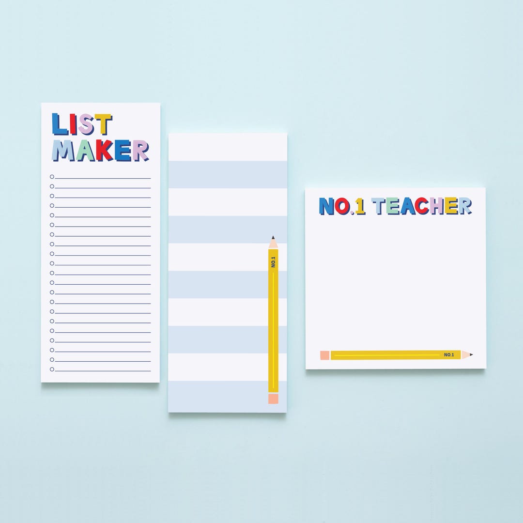 Teacher Notepad Trio, Back to School Bundle, Teacher Gift, Notepads - Etsy