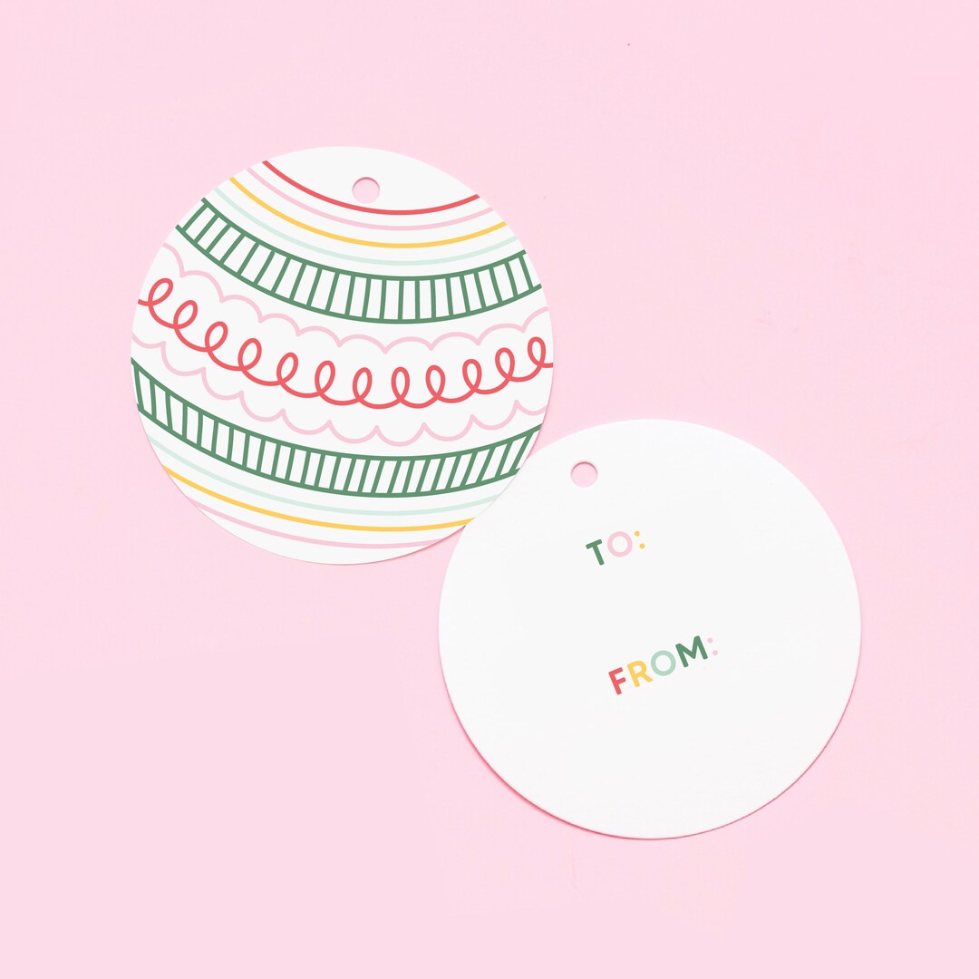 Holiday White Ornament to From Gift Tags Holiday Gift Tags - Etsy