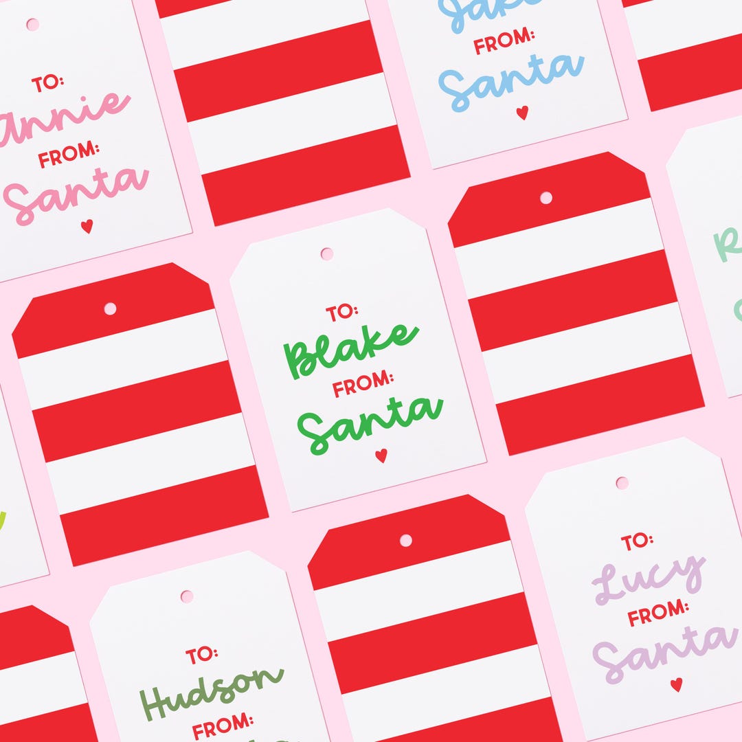 Personalized to From Santa Tags or Stickers - Etsy