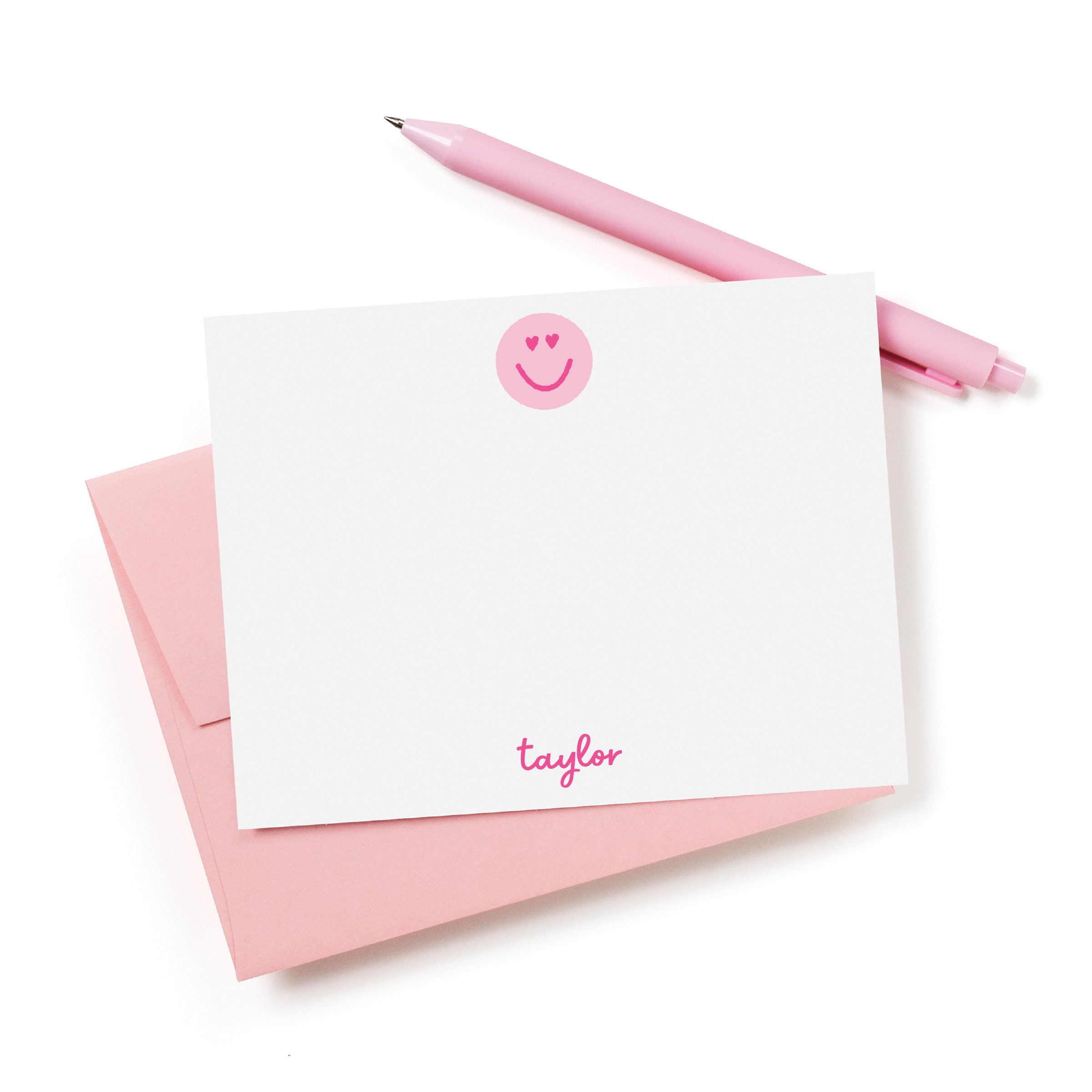 Smiley Face Notecards, Personalized Stationery, Smiley Face Card, Thank ...