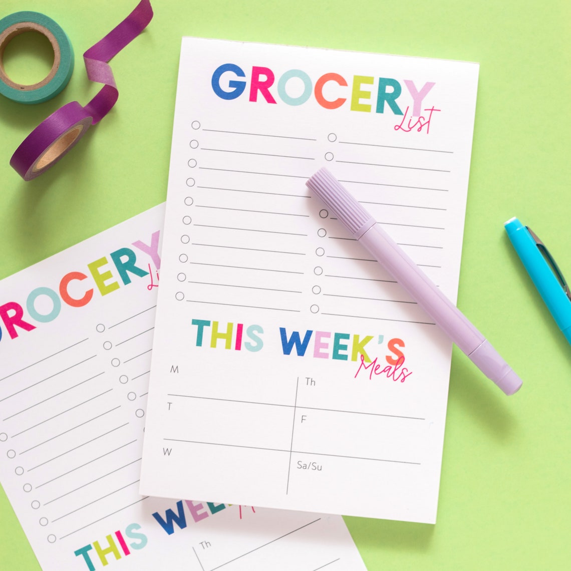 Meal Planning Notepad Grocery List Notepad Meal Prep - Etsy