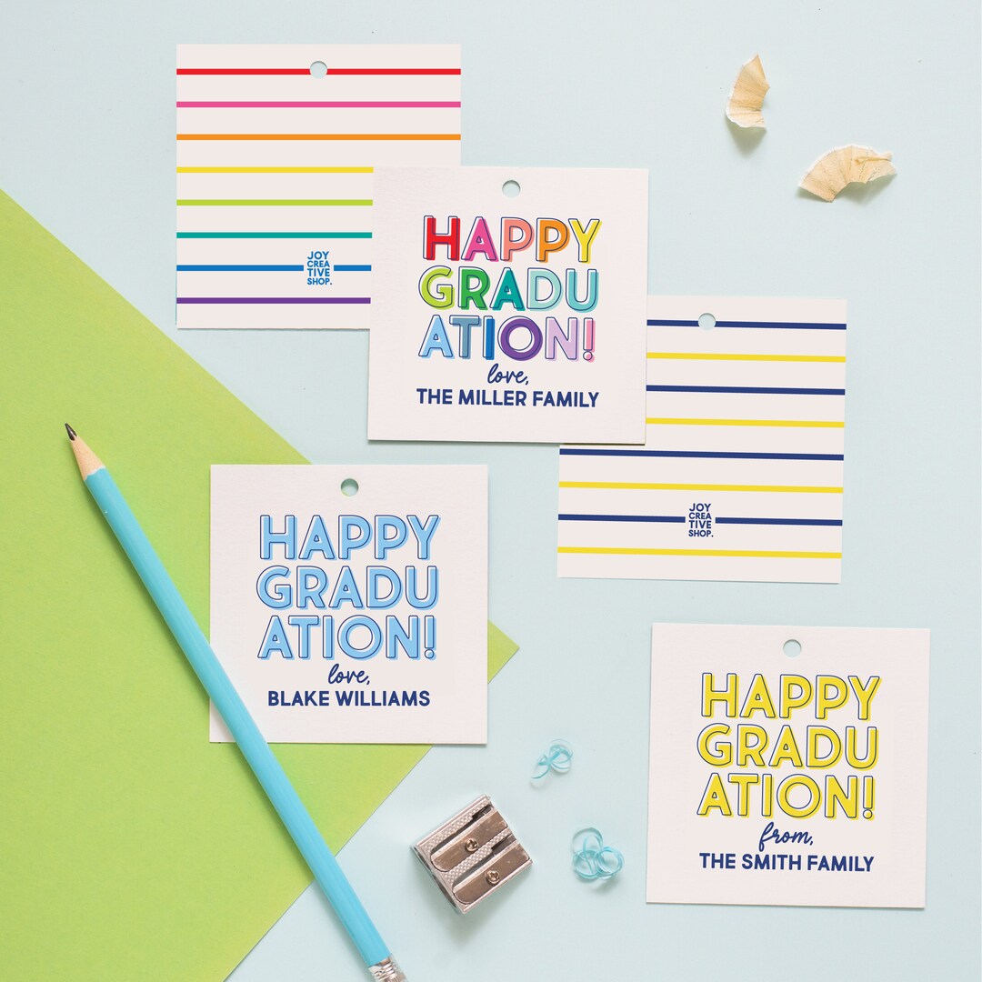 Happy Graduation Gift Tag, Custom Name Gift Tag, Graduation Gift Tag ...