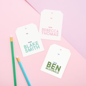 Personalized TO FROM Gift Tag, Custom Gift Tag, Kids Gift Tag, Couples ...