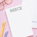 Modern Classics First Name Notepad, Custom Notepad, Personalized Paper ...