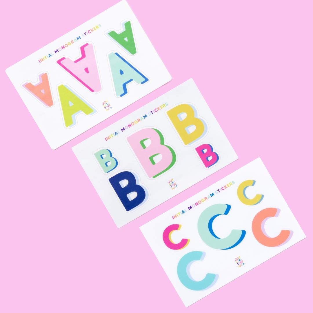 Vinyl Alphabet Stickers - Single Letter Sheets - Etsy