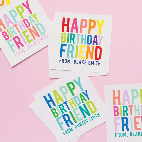 Happy Birthday With Name Stickers - Etsy