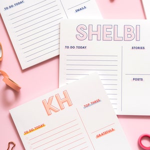 Outline Initial Notepad, Personalized Notepad, Monogram Notepad, Teacher Gift, Mothers Day, Get ...