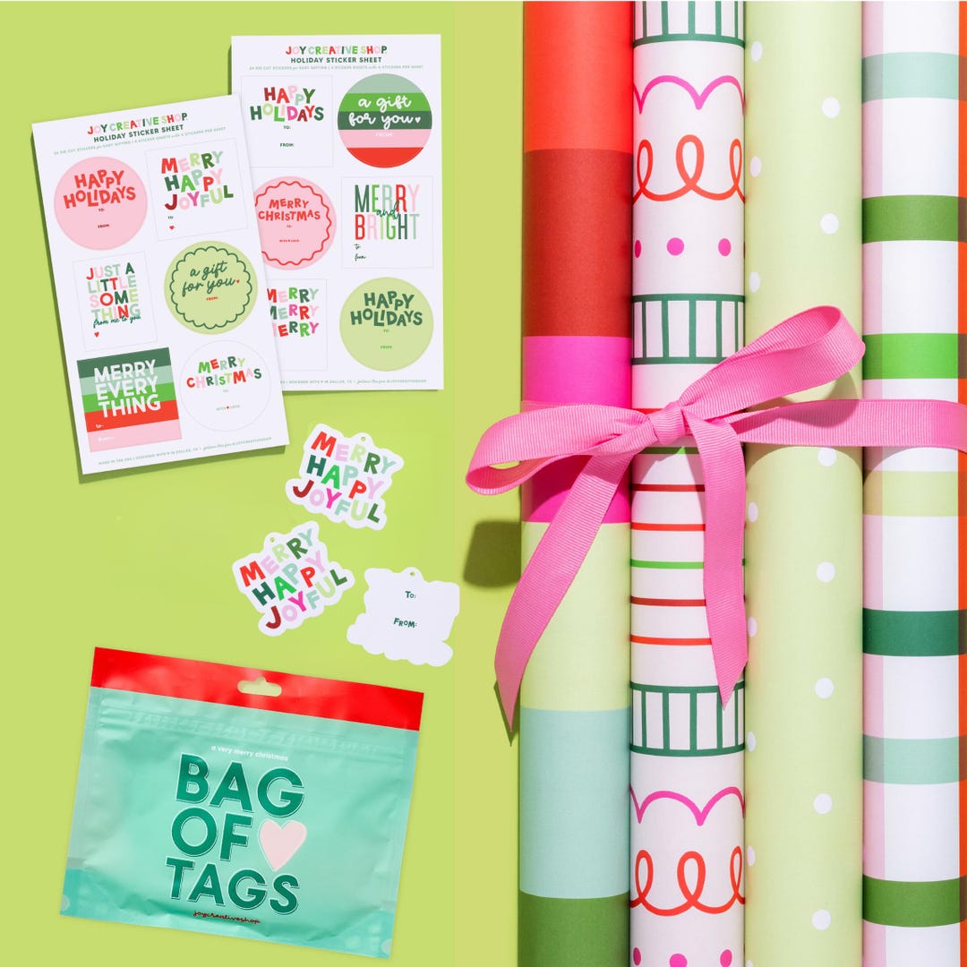 Gift Wrap, Stickers & Lots of Tags Bundle - Etsy
