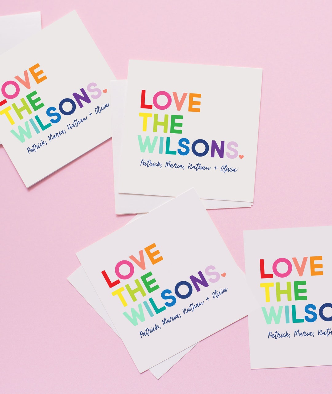 Family Sticker, Rainbow Family Gift Sticker, Christmas Personalized ...