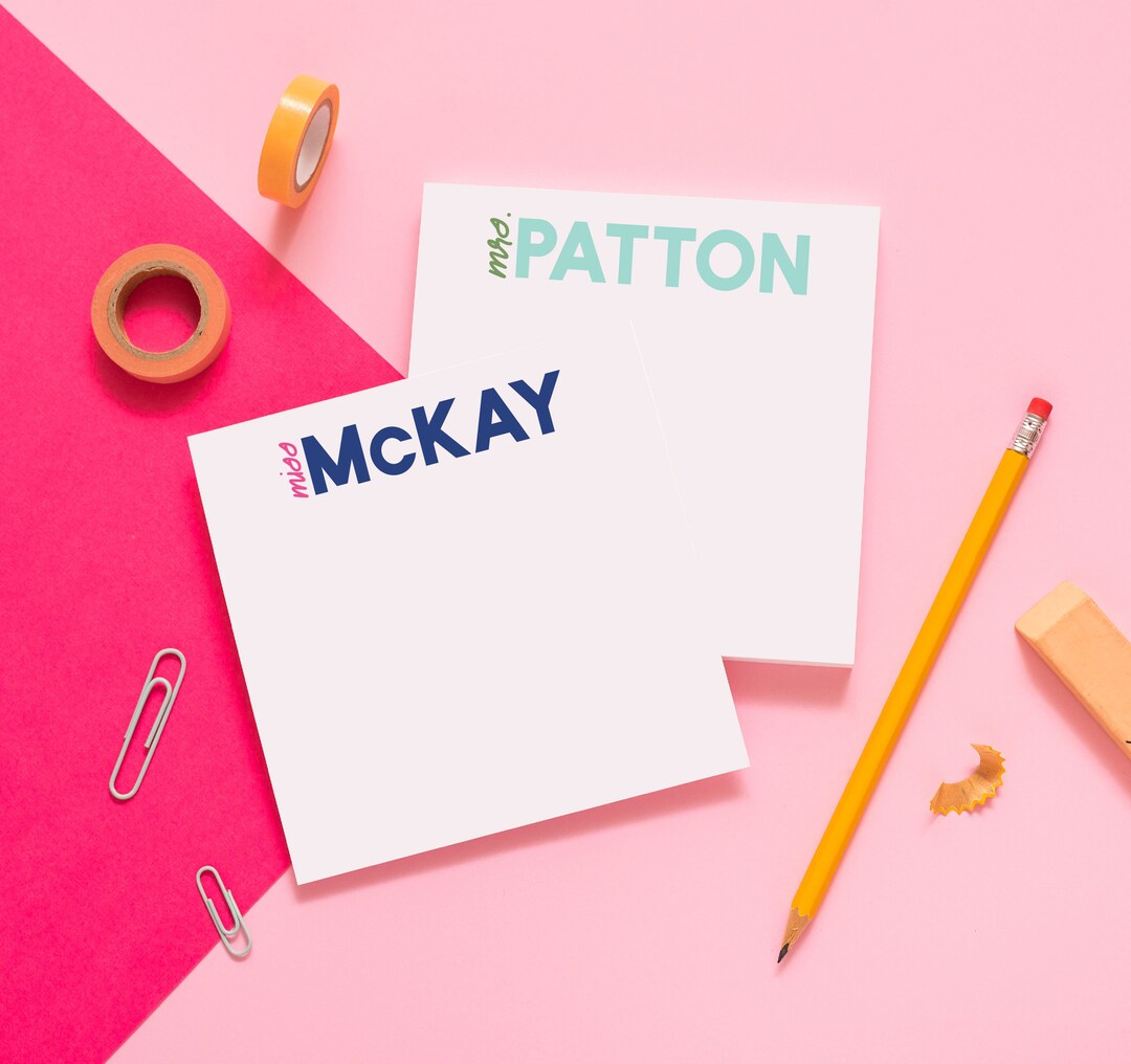 Personalized Teacher Notepad, Personalized Notepad, Writing Notebook ...