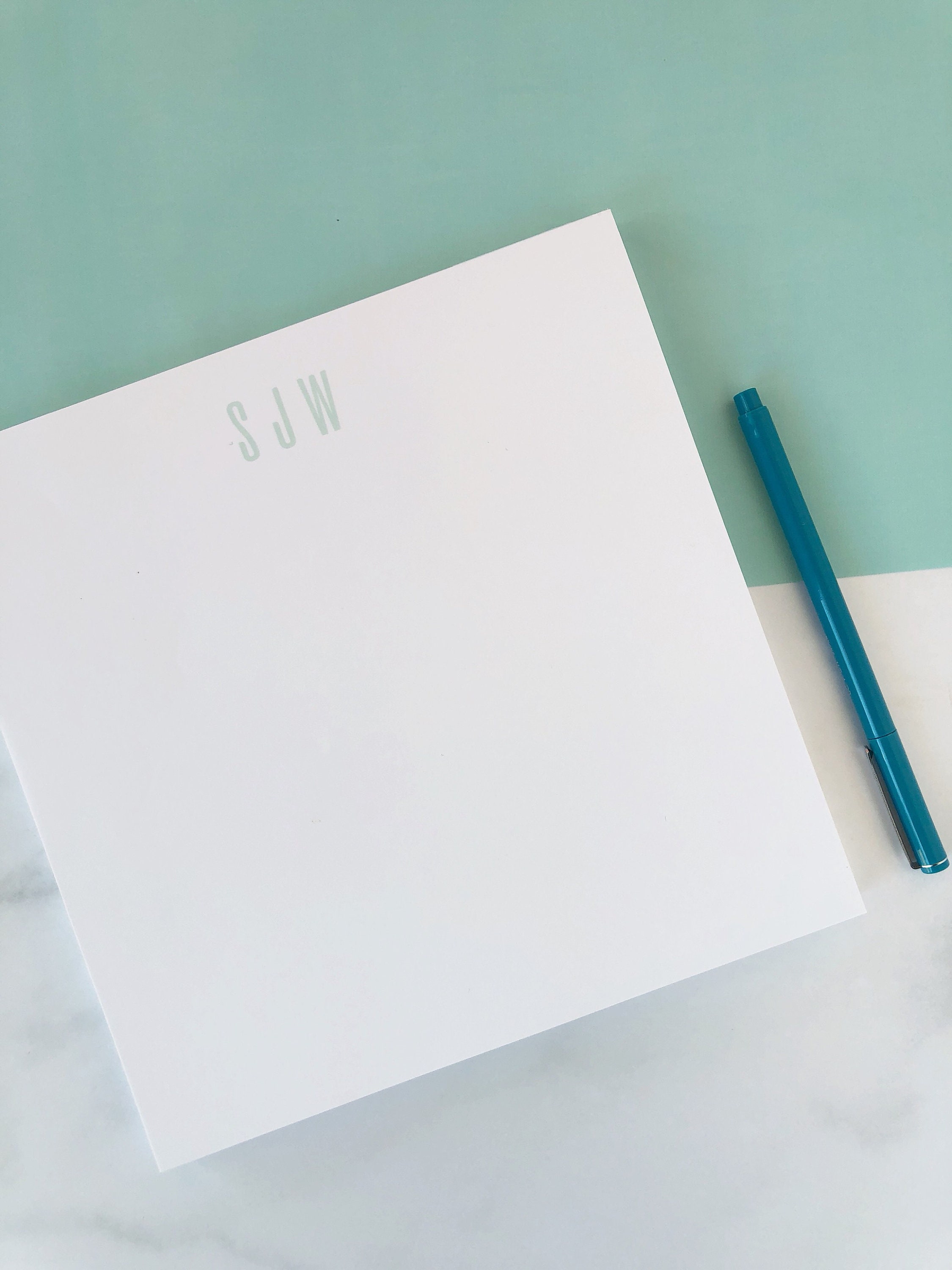 Custom Square Notepad Personalized Notepad Monogram Notepad Etsy