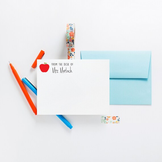 Teacher Stationery Teacher Notecards Personalized Teacher | Etsy