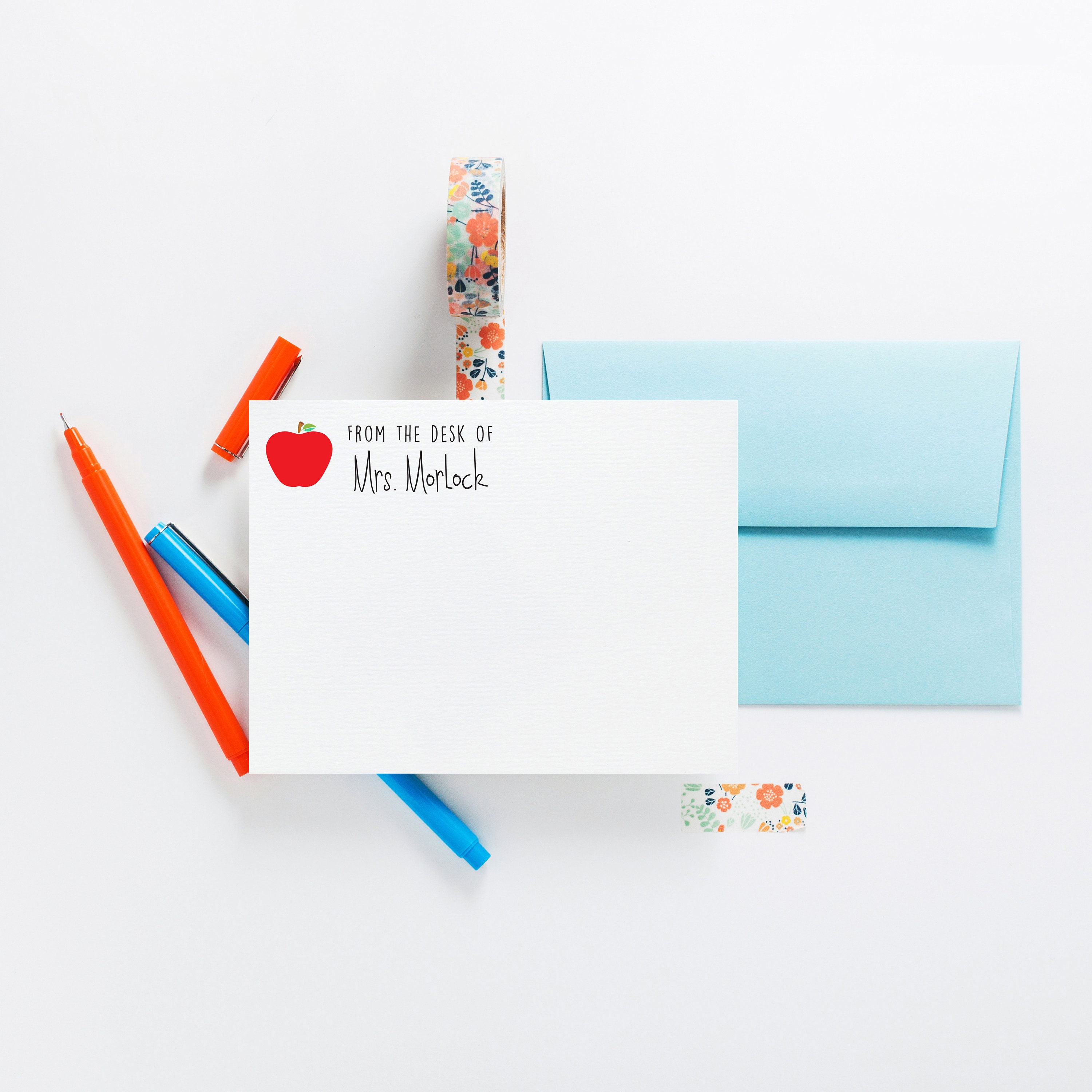 Teacher Stationery Teacher Notecards Personalized Teacher | Etsy