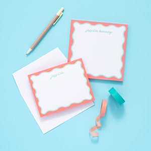 Wavy Collection Personalized Notepad & Stationery Bundle - Etsy