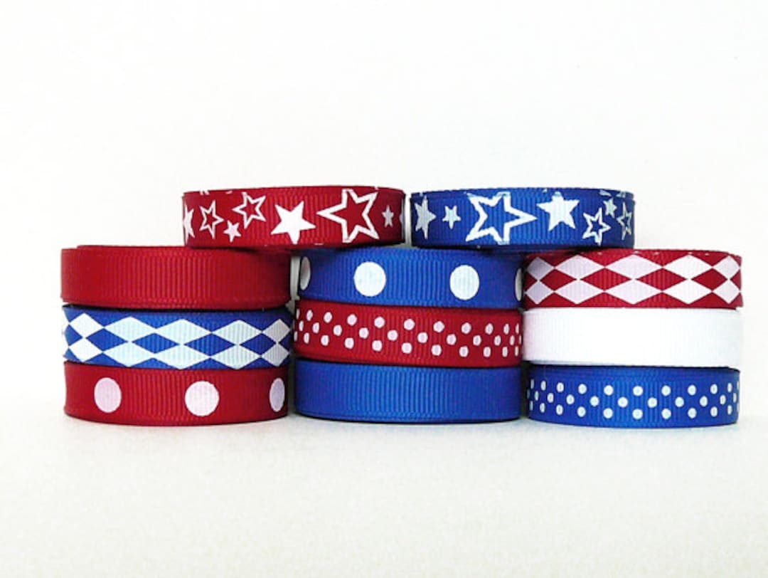 Independence Day / July 4th Ribbons - Red White & Blue Grosgrain ...