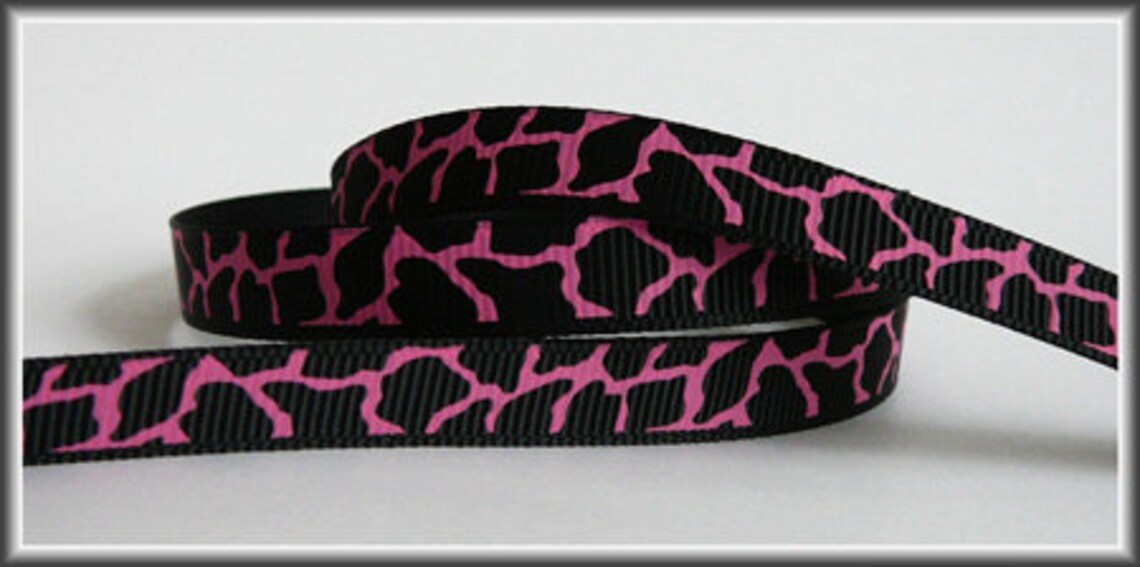 Giraffe Print 3/8 Grosgrain Ribbon 5 Yards Other | Etsy