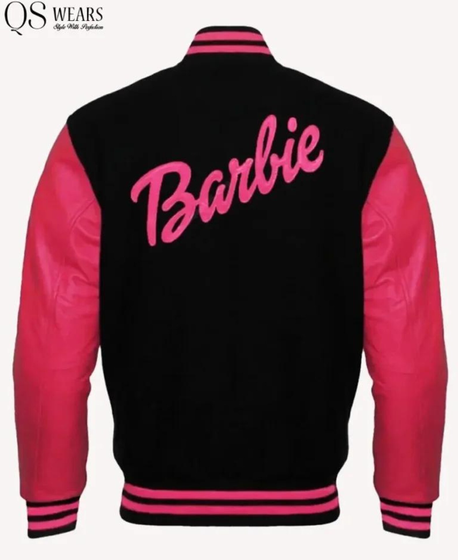 Hot Pink and Black Barbie Handmade Letterman Jacket With Sleeves - Etsy