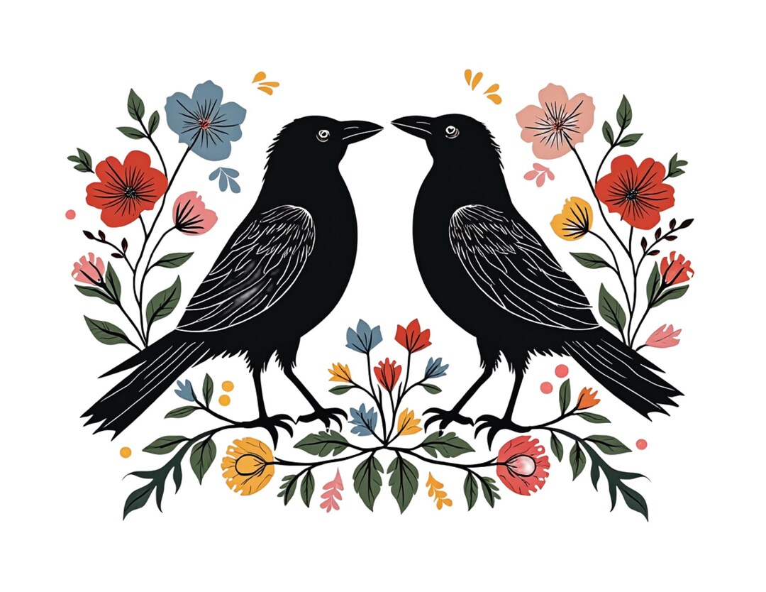 Two Black Crows 11x8.5 Room Decor Digital - Etsy