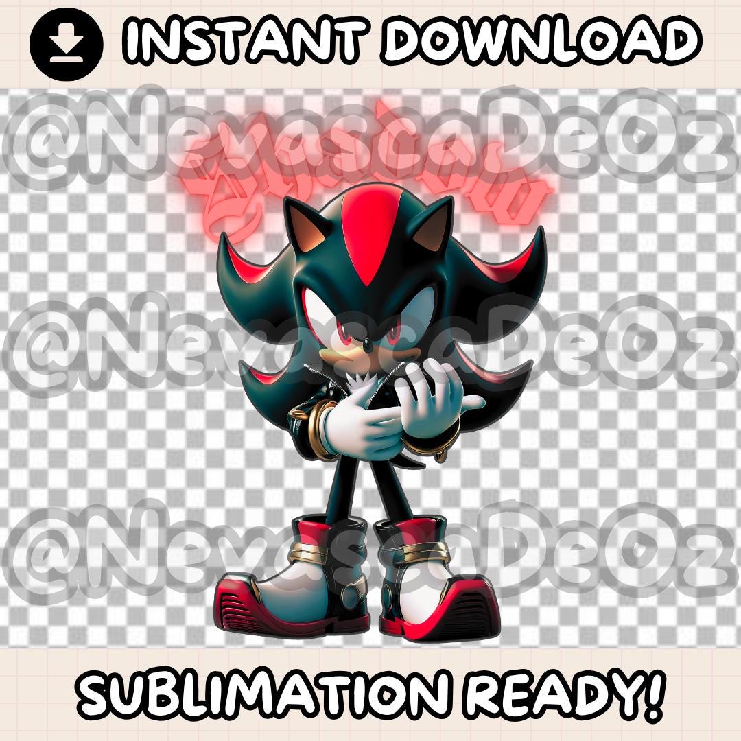 Shadow the Hedgehog Sublimation Design for T-shirts, Stickers and More ...