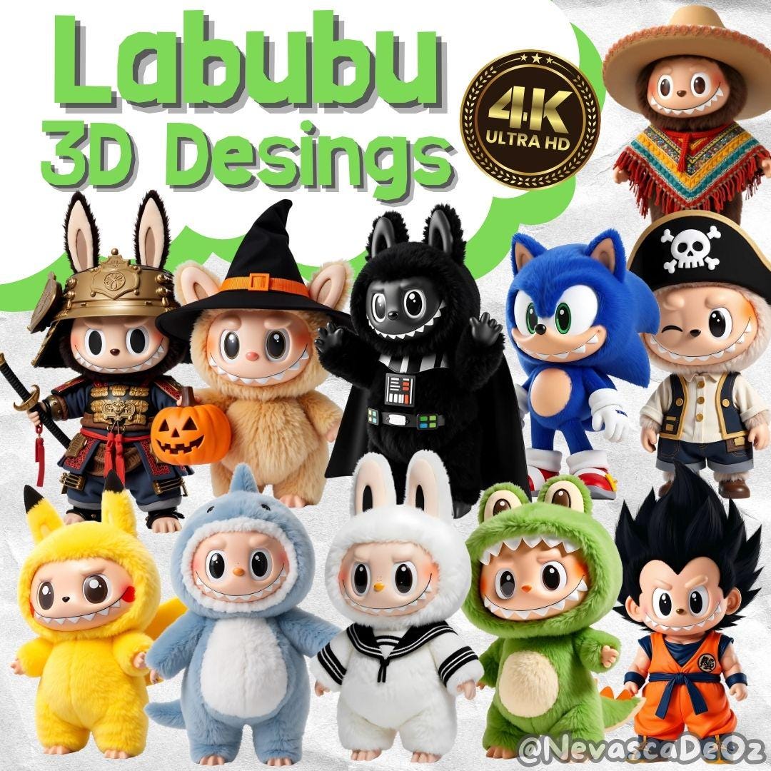 Cute Labubu Cliparts for DIY Gifts and Crafts, Cut Files for Cricut ...