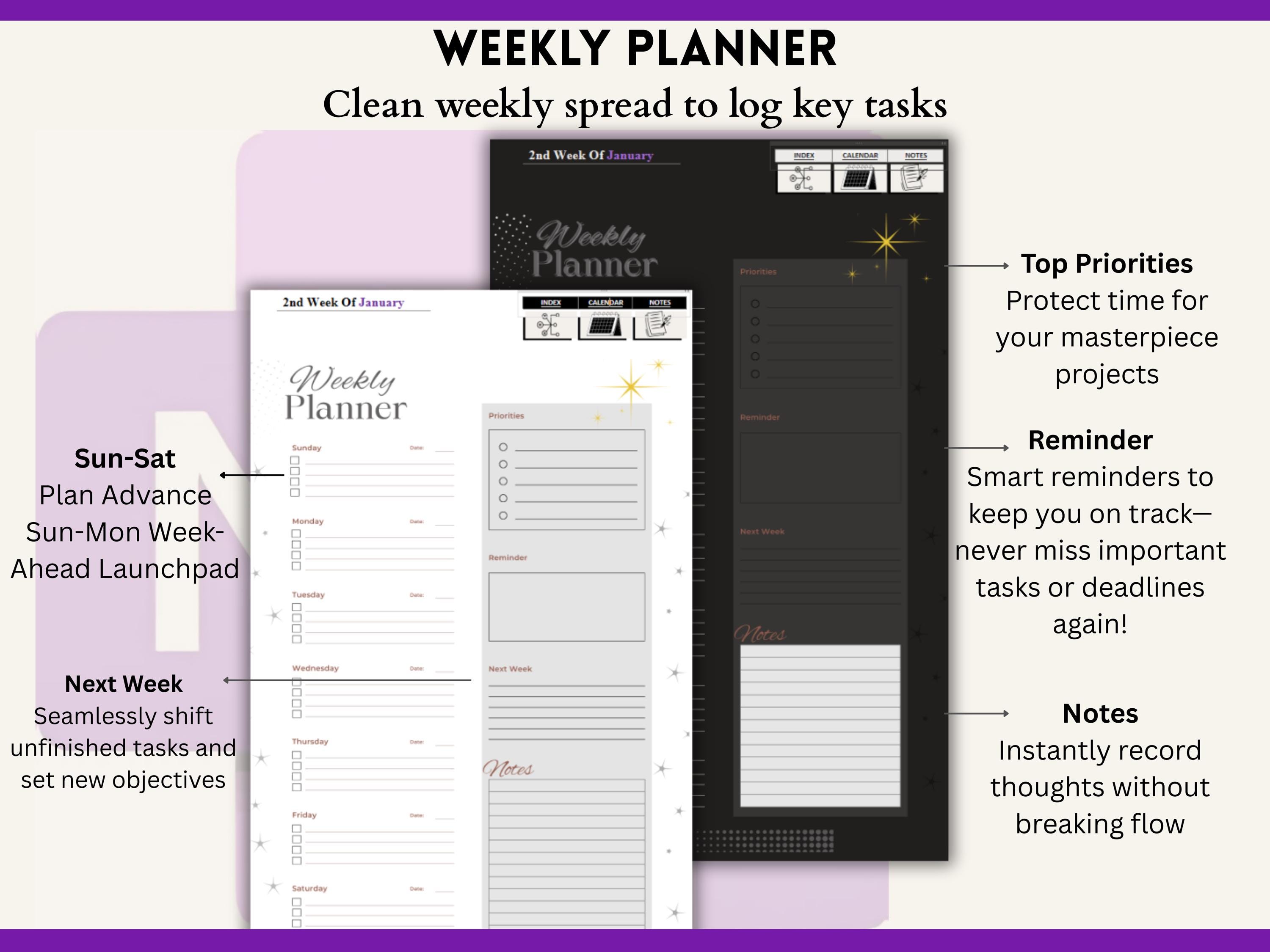 Onenote Planner | Onenote Template | Onenote ADHD Planner | All in One ...
