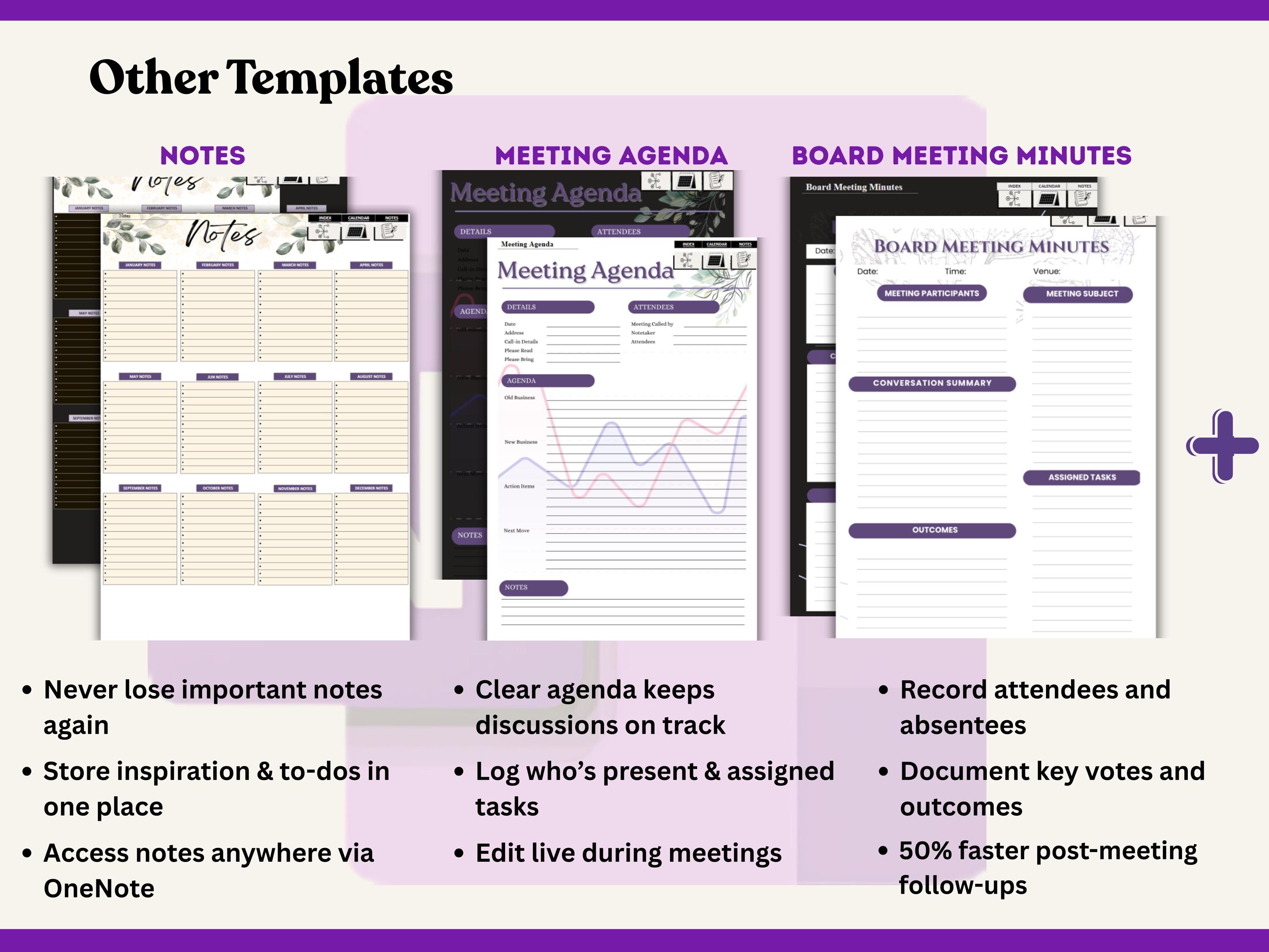Onenote Planner | Onenote Template | Onenote ADHD Planner | All in One ...