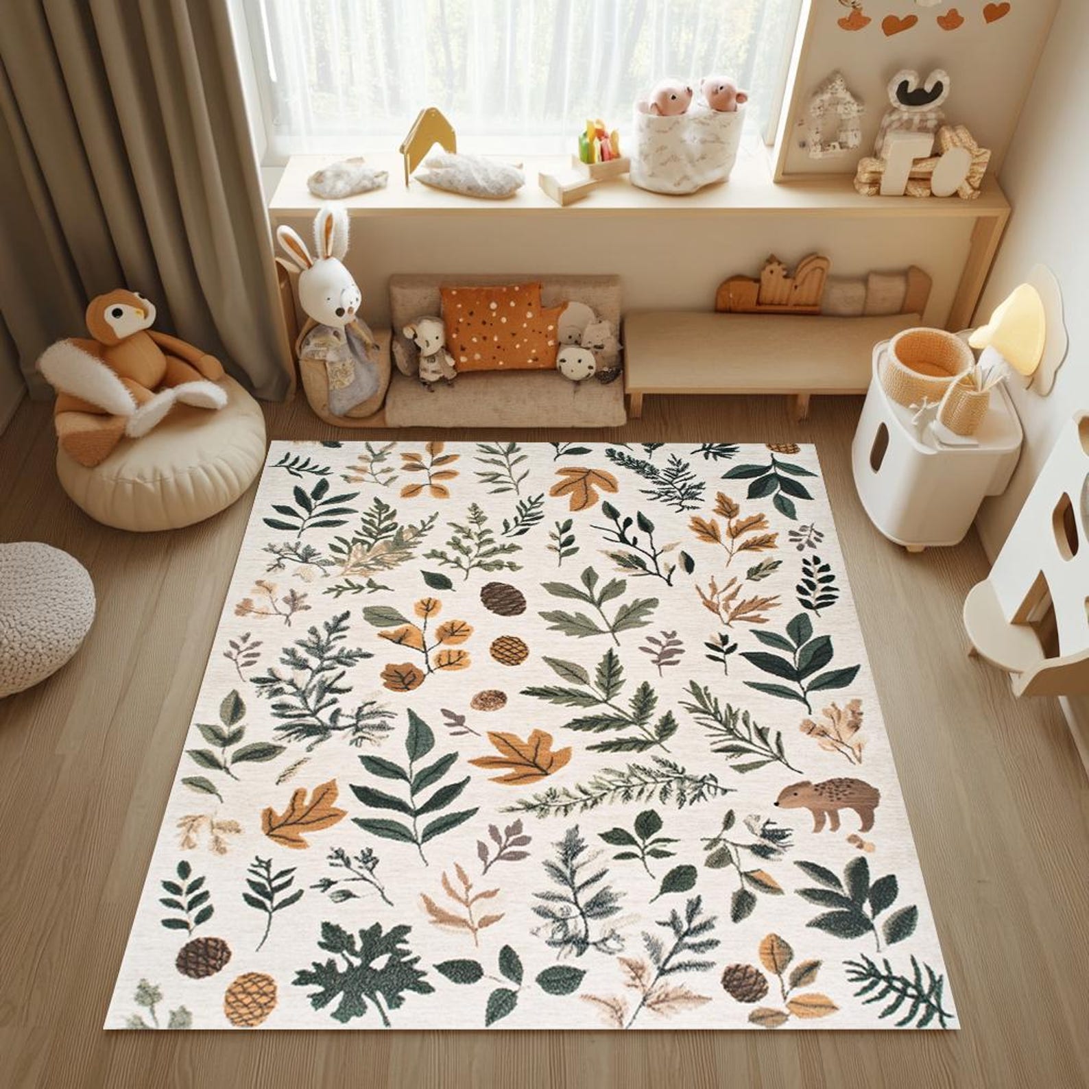 Soft Woodland-inspired Kids Play Mat - Ultra Soft Nursery Rug With ...